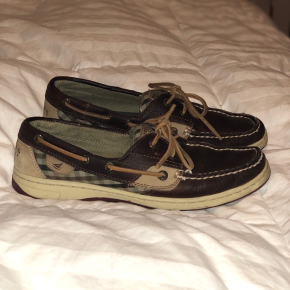 Sperry | Shoes | Leather Sperrys With Plaid | Poshmark